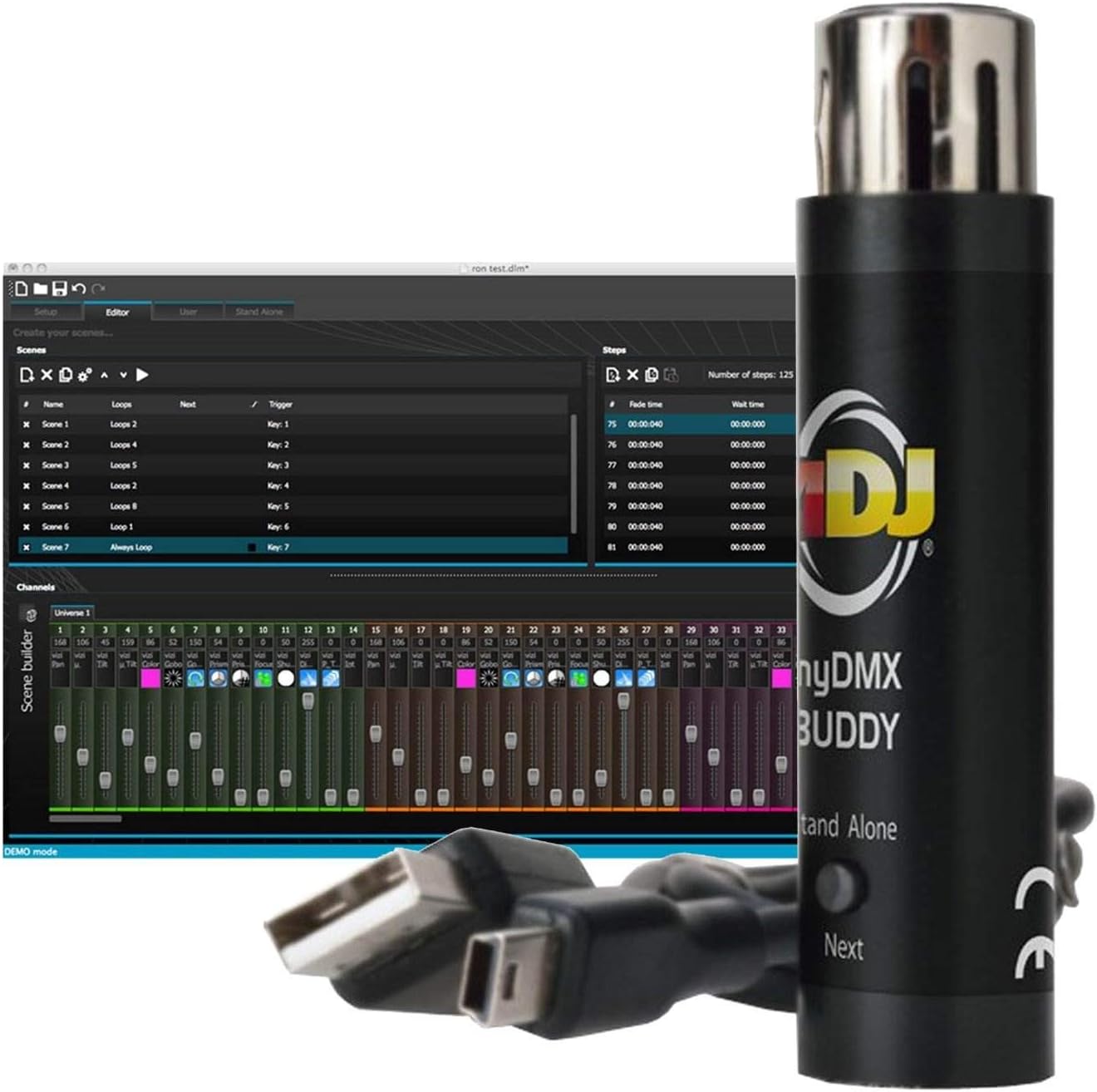 american dj mydmx buddy usb computer software led dmx light controller ...