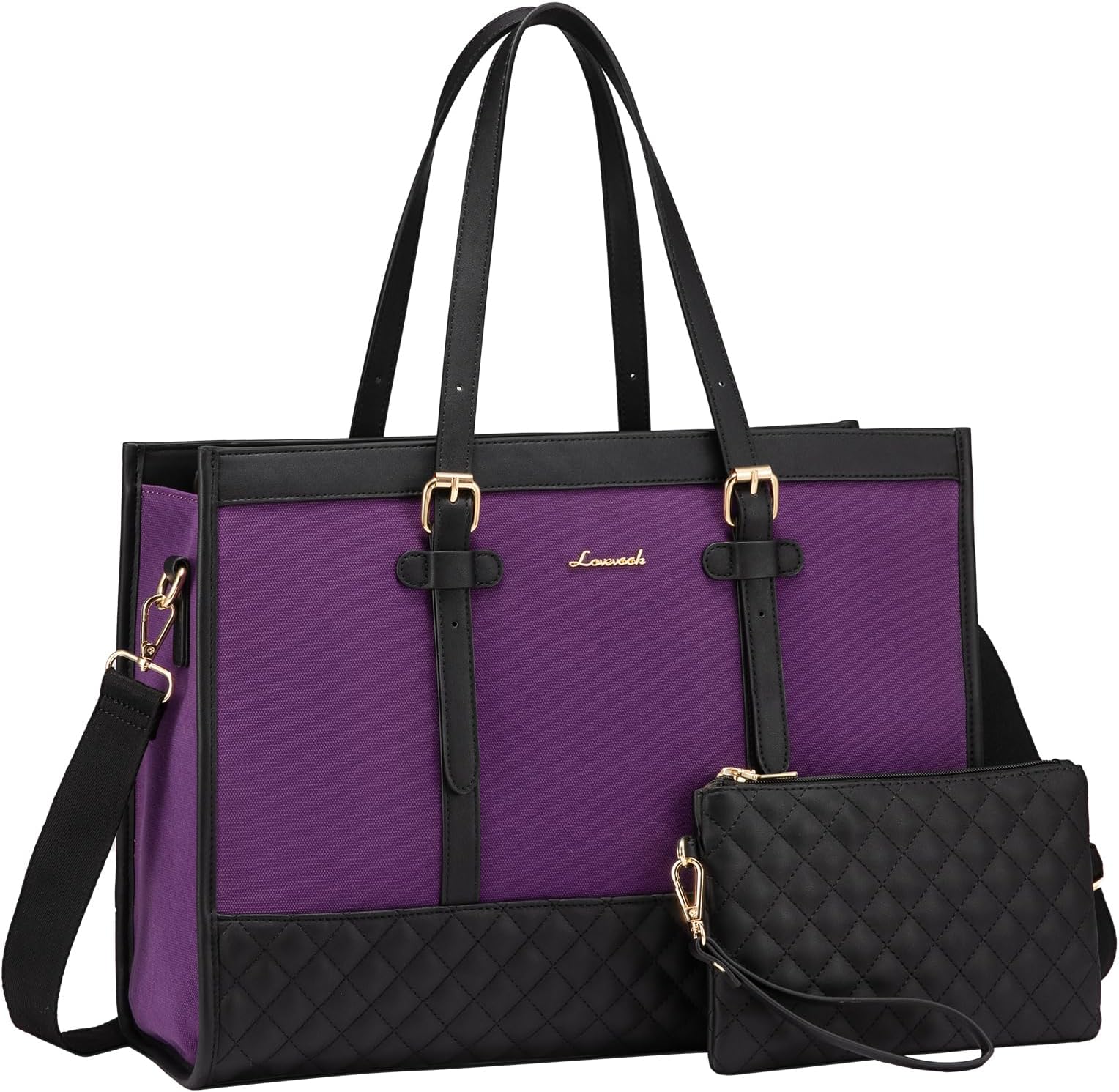 Amazon.com: LOVEVOOK Laptop Bag for Women 15.6 inch Canvas Laptop Tote ...