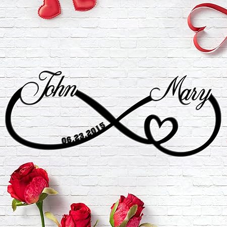 Amazon.com: YTDESIGN Infinity Heart Sign Metal Wall Decor, Custom ...
