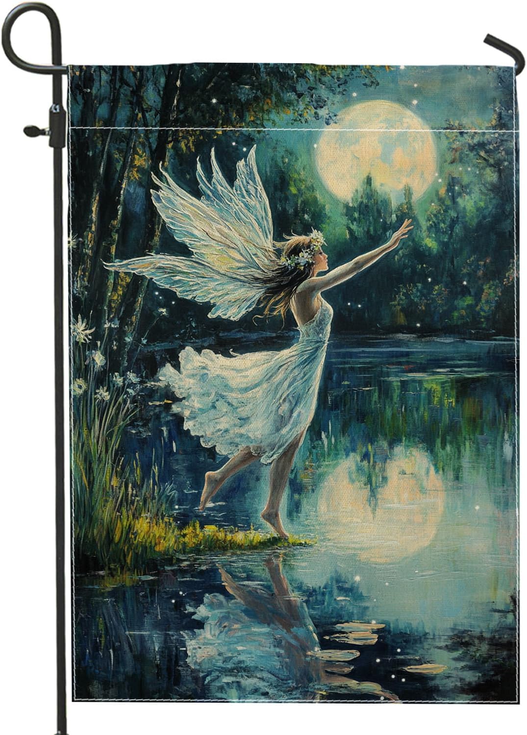 Amazon.com : Magical Moonlight Fairy Garden Flag, Enchanting Blue Fairy ...
