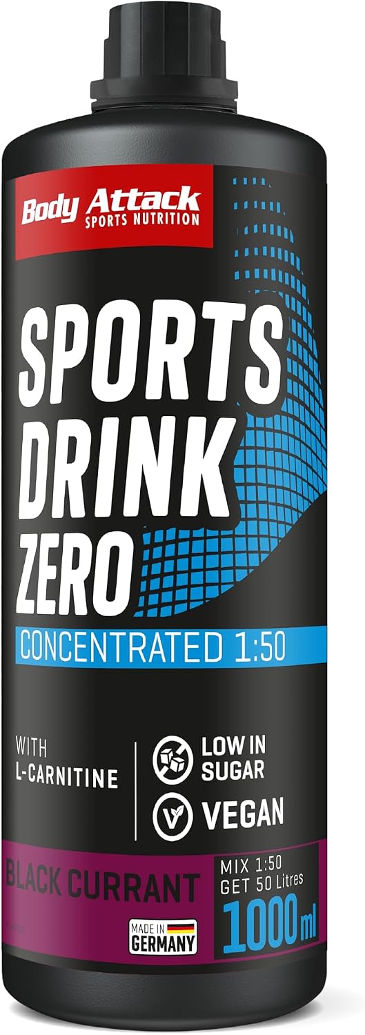 Body Attack Zero Sports Drink Blackcurrant 1000ml Concentrate