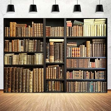 Amazon.com : 5x3ft Brown Bookshelf Backdrop – Modern Library & Office ...