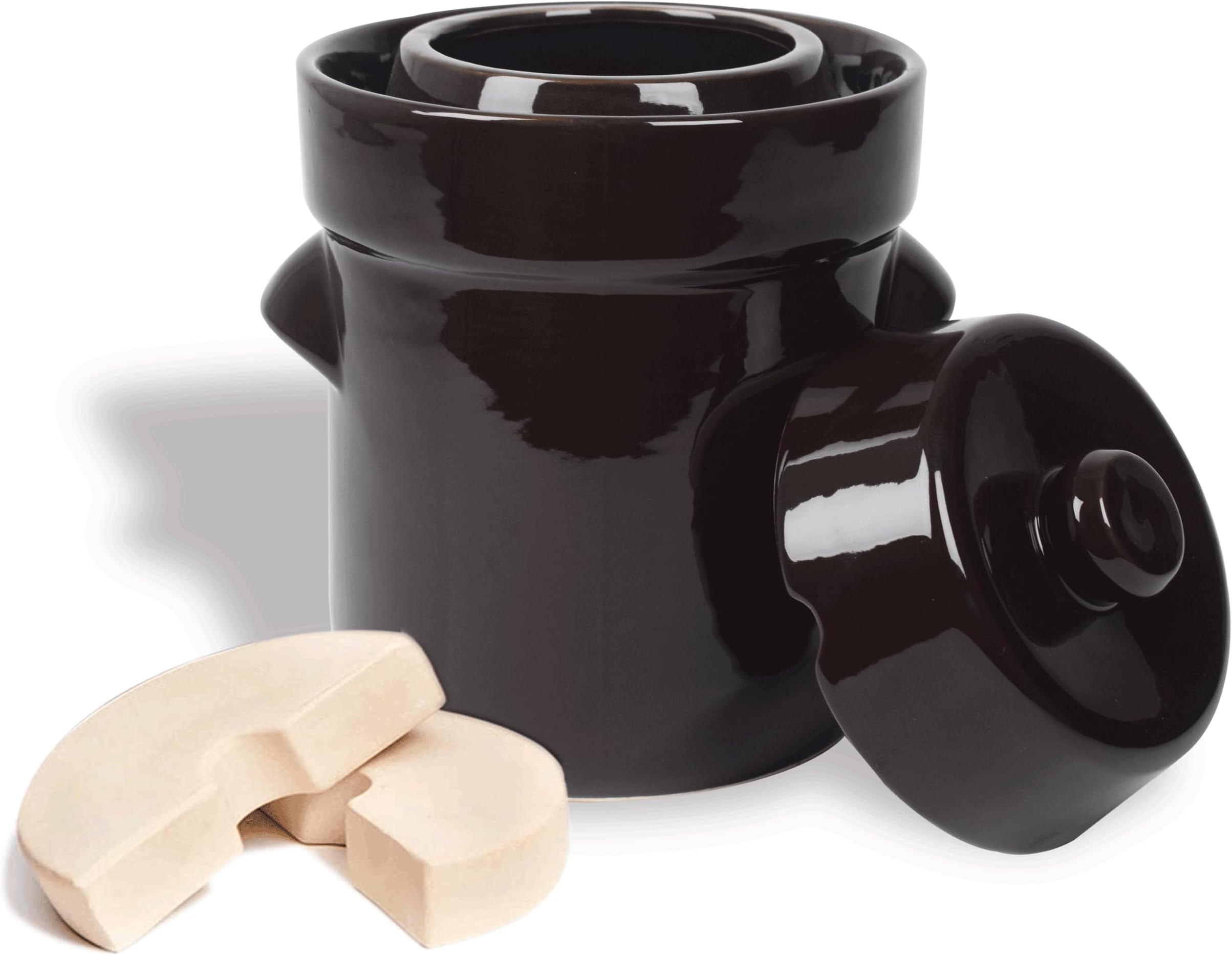 Amazon.com: Seeutek Fermentation Crock Jar 2 Liter / 0.5 Gallon ...