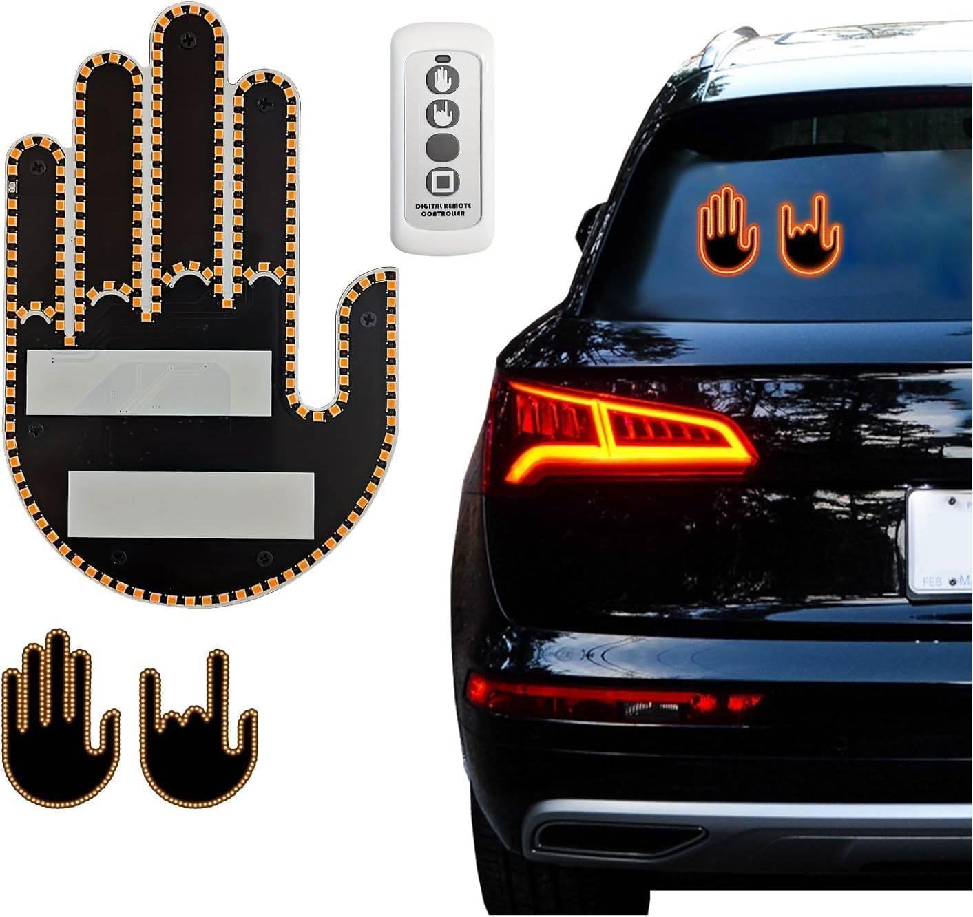 KaarBuddy Car Finger Gesture LED Light, Fun DIY Finger LED Sign for Car ...