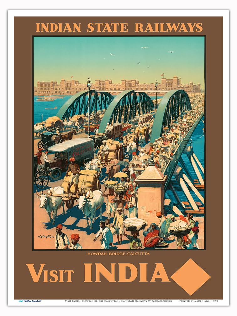 Amazon.com: Visit India - Howrah Bridge Calcutta Indian State Railways ...