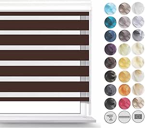 Zero Home Day Night Blind, No Drilling, Made to Measure, Easy to Install with Clips, for Windows ...