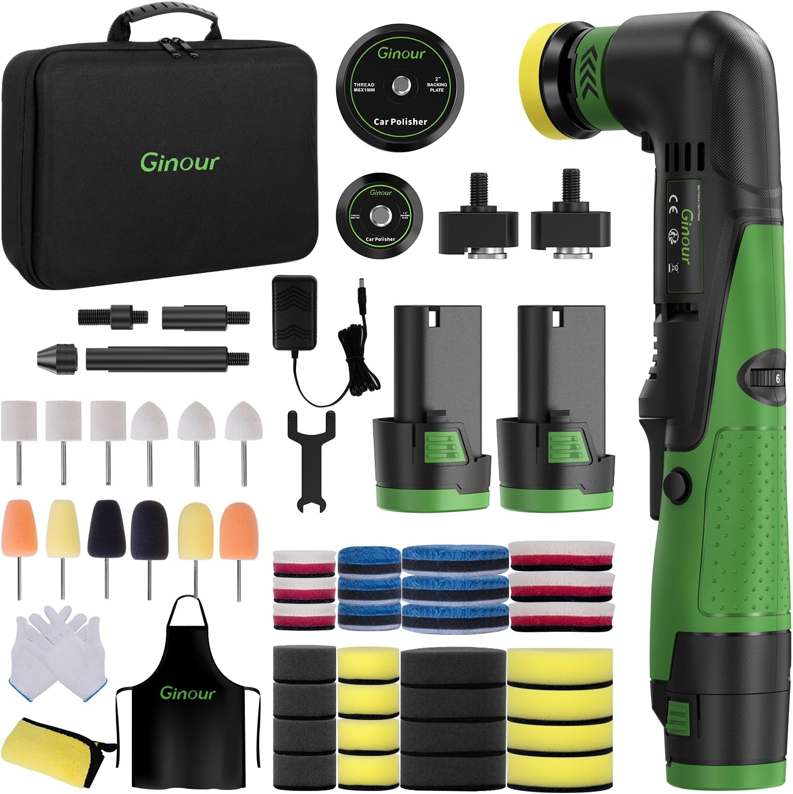 Amazon.com: Ginour Cordless Mini Buffer Polisher for Car Detailing, 12V ...