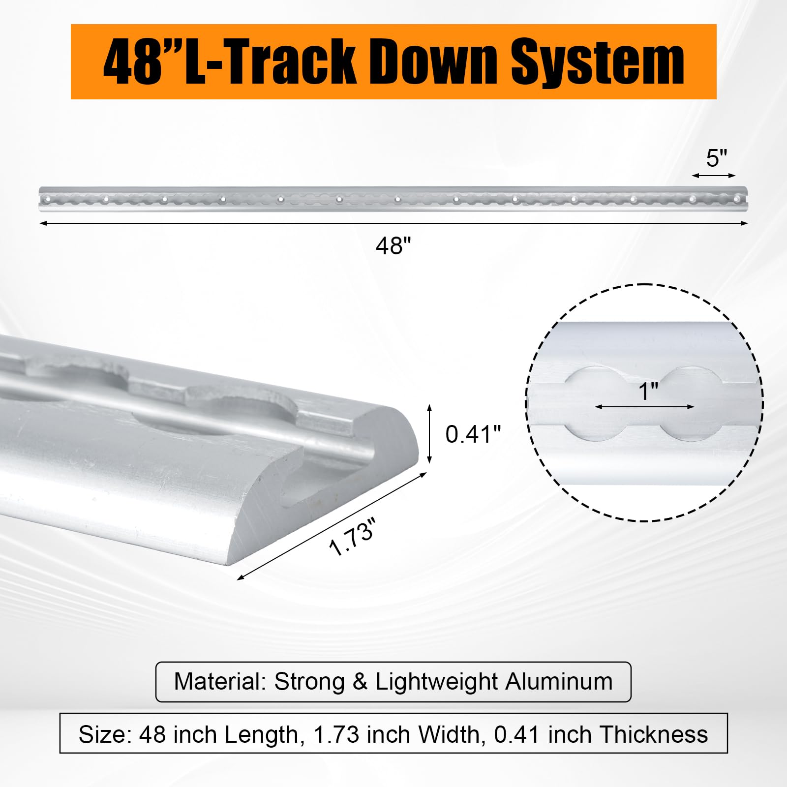Snapklik.com : Heavy Duty Aluminum L Track, 4 Pack 48 Inch L Track Rail ...