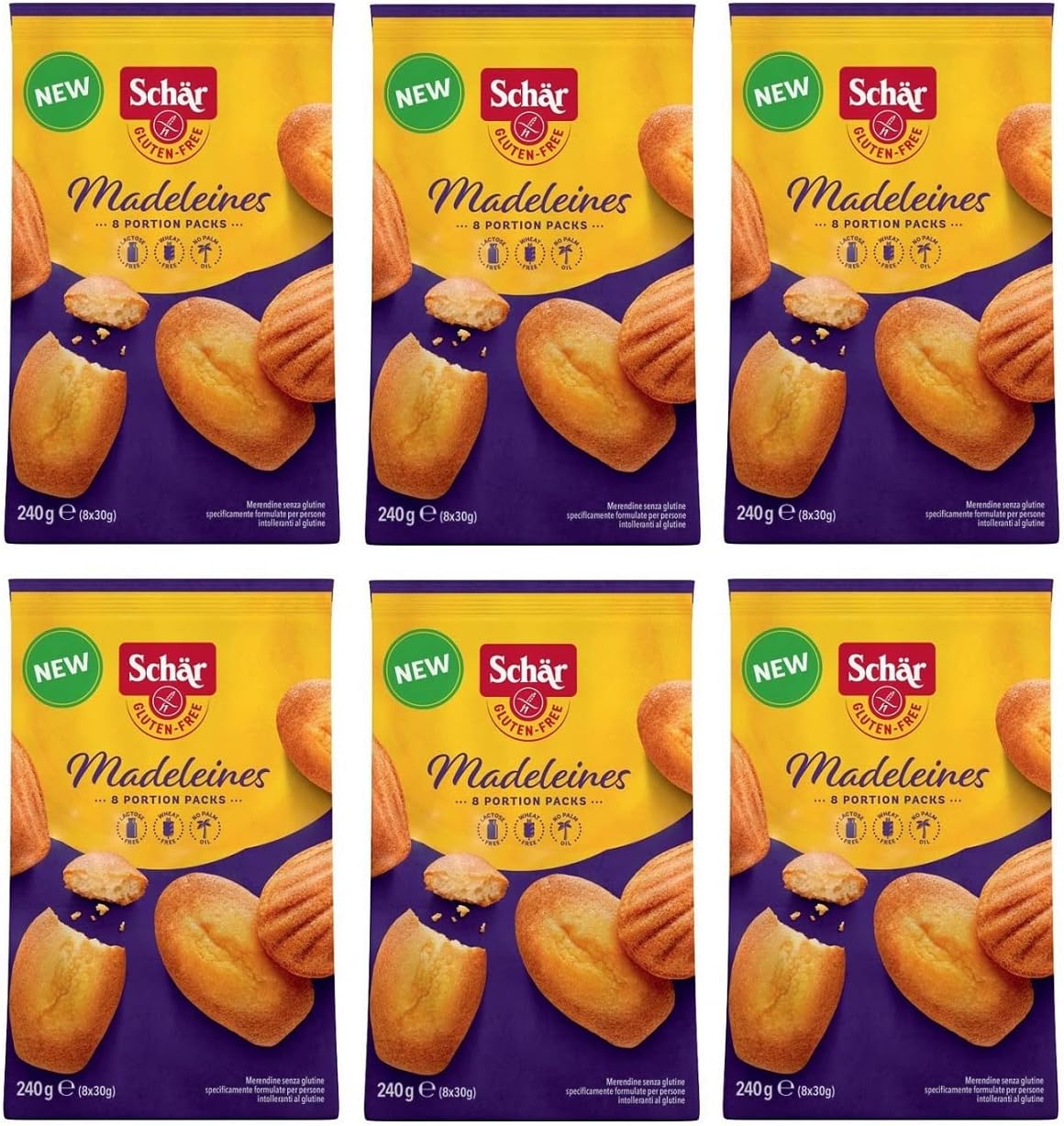 Schär Gluten Free Madeleines Merendina Gluten Free Snack 240 g Pack of ...