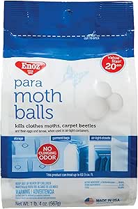 Amazon.com : Enoz para Moth Balls with No Clinging Odor: Kills Clothes ...