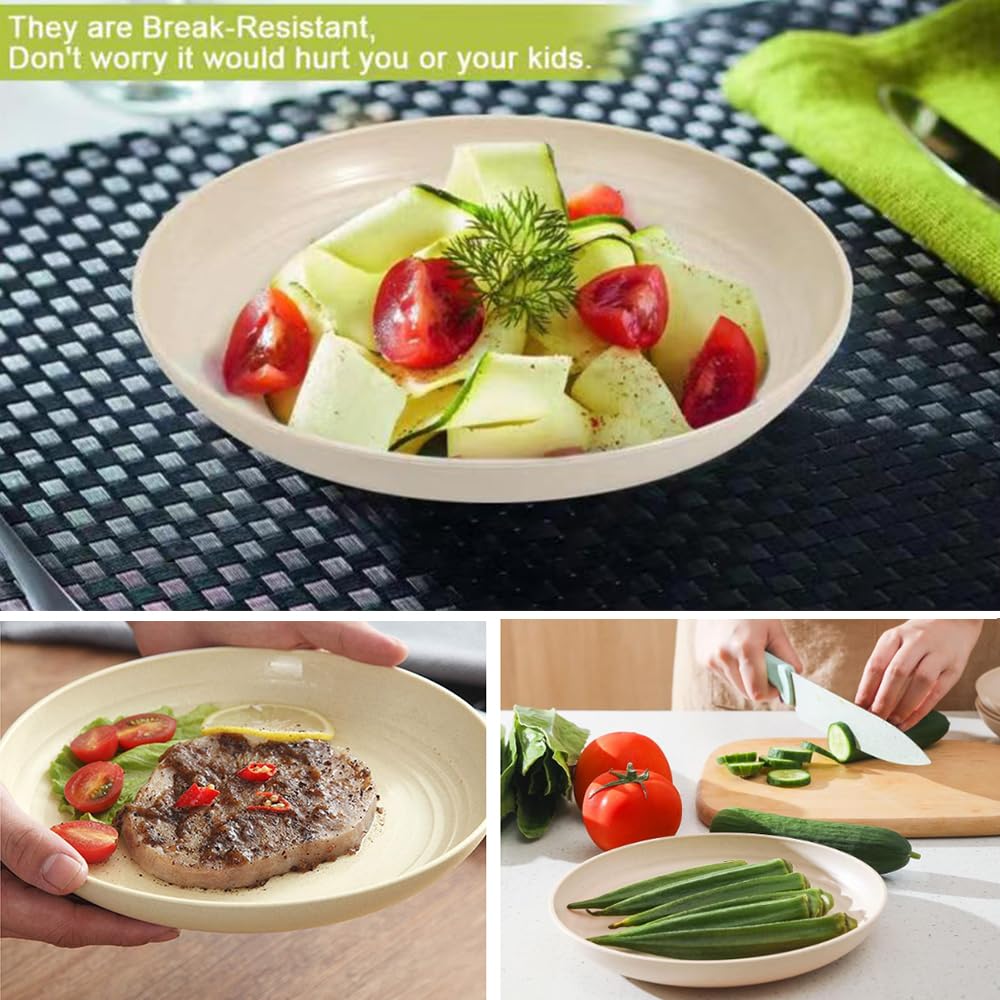 Snapklik.com : 10 Inch Unbreakable Wheat Straw Cereal Plates ...