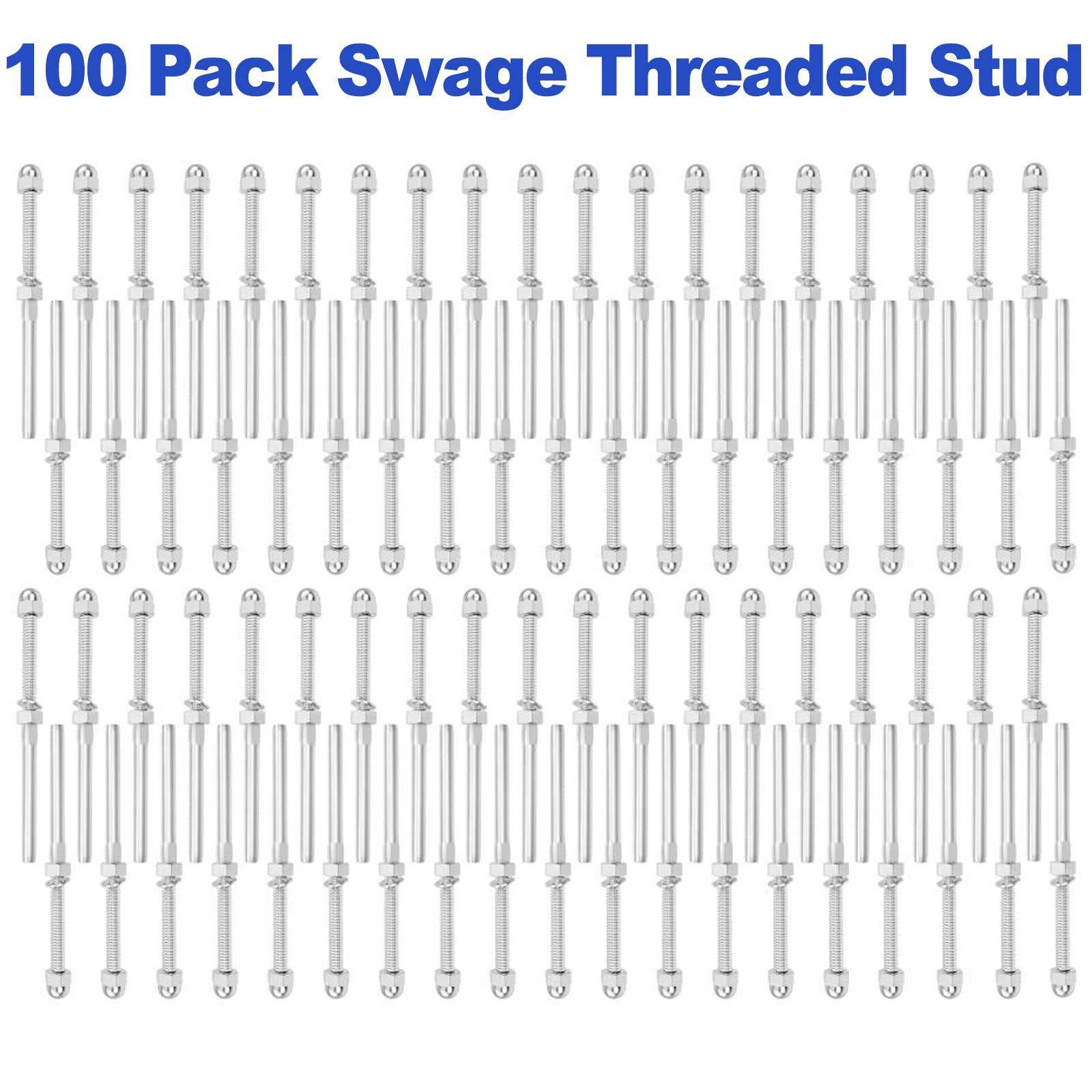 Snapklik.com : CKE 100 Pack Cable Railing Kit - Hand Swage Threaded ...