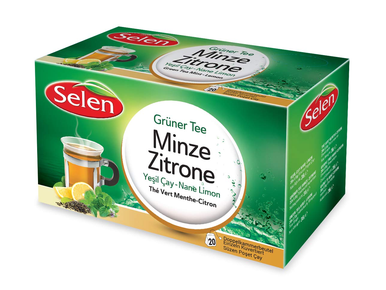 Selen Grüner Tee Minze-Zitrone 20 Teebeutel : Amazon.de: Lebensmittel ...
