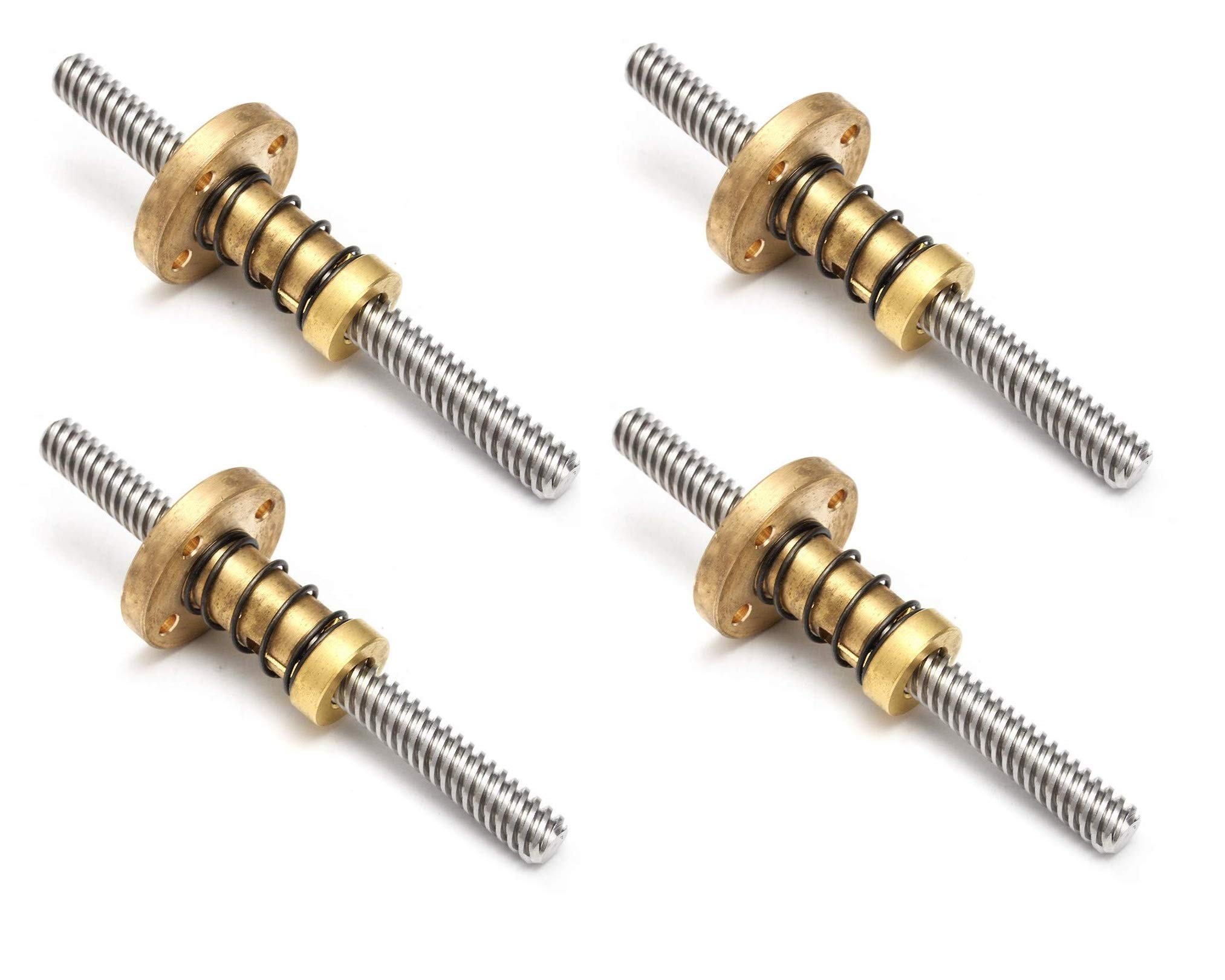 Invento 4Pcs 100mm (0.1mtr) Trapezoidal lead screw T8 8mm pitch 2mm ...