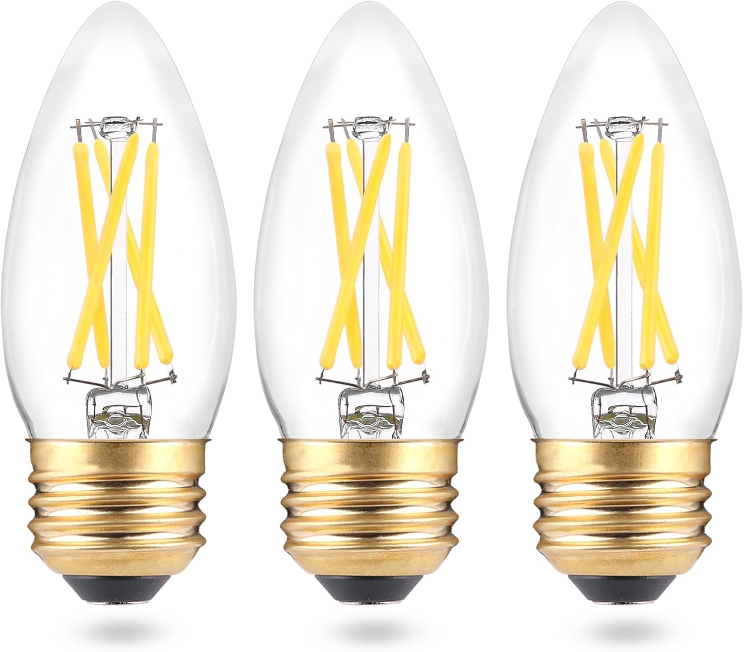 B11 E26 LED Candelabra Bulbs 40W Equivalent, Dimmable LED Candle Light ...