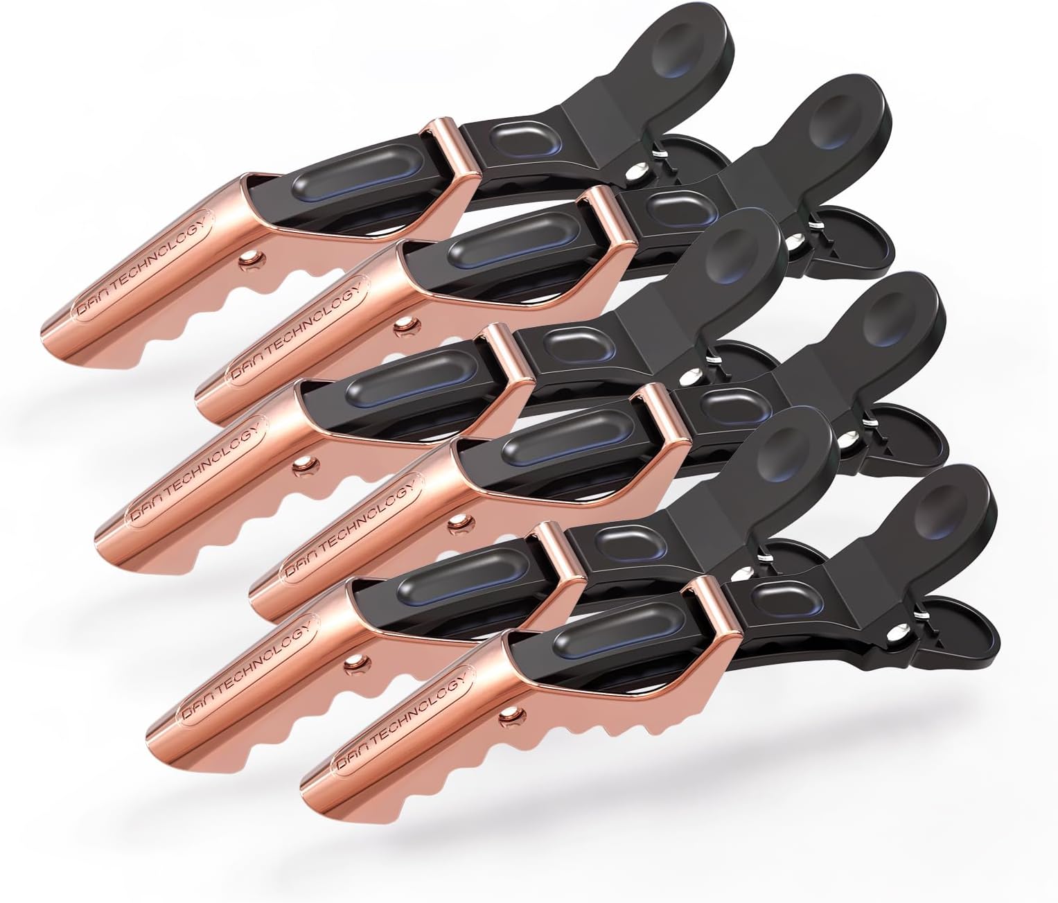 Amazon.com : Rose Gold 6 Pcs Alligator Hair Clips Set for Styling Sectioning, Alligator Clips ...