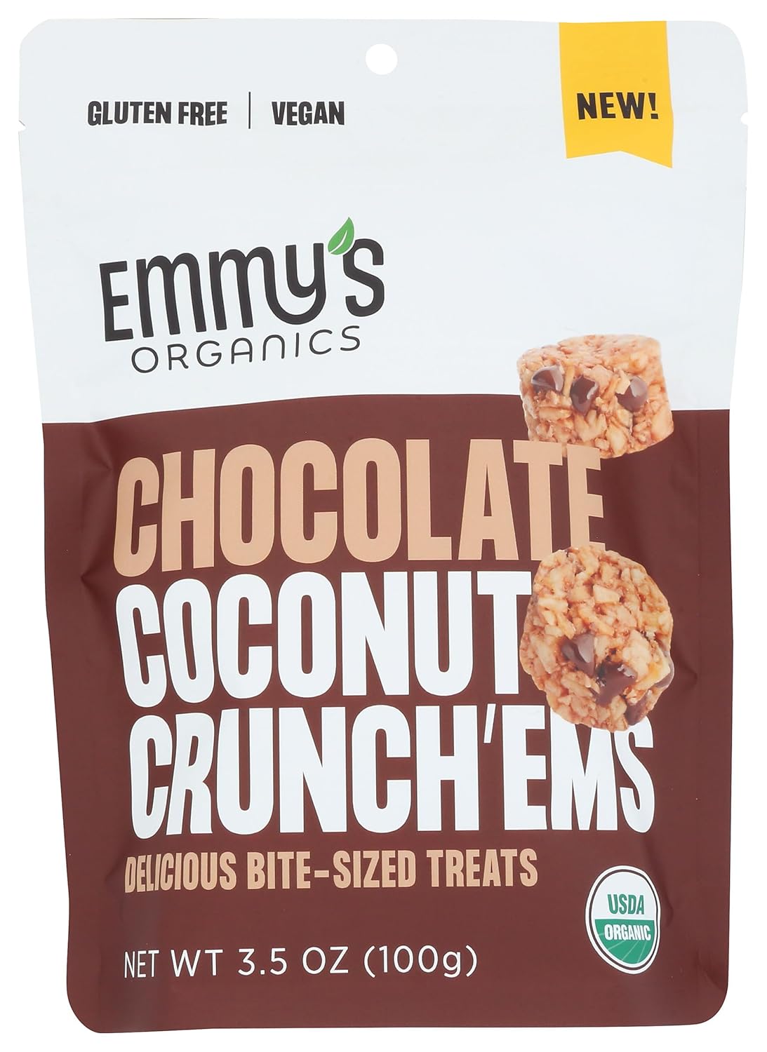 Amazon.com: EMMYS Organic Chocolate Coconut Crunch'ems, 3.5 OZ ...