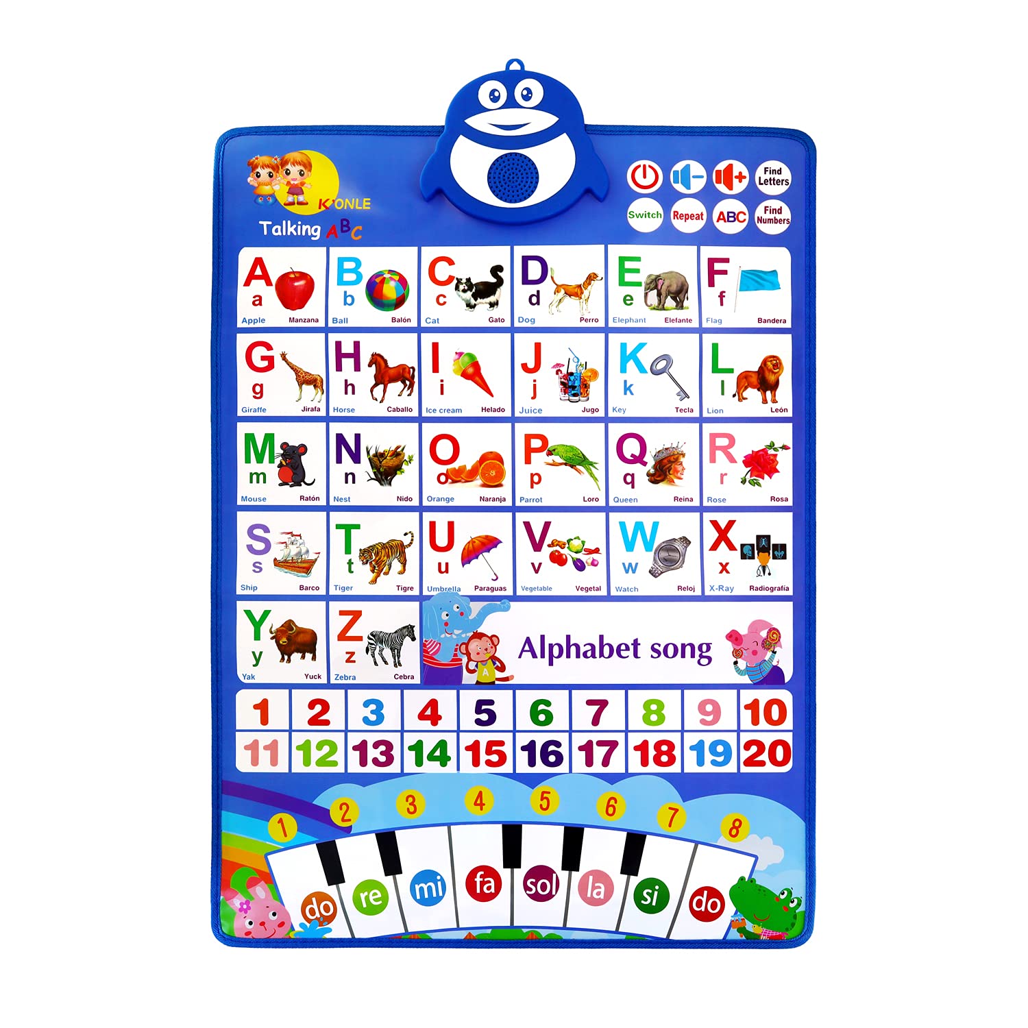 Buy Bilingual Electric Interactive Alphabet Wall Chart - Electronic ...