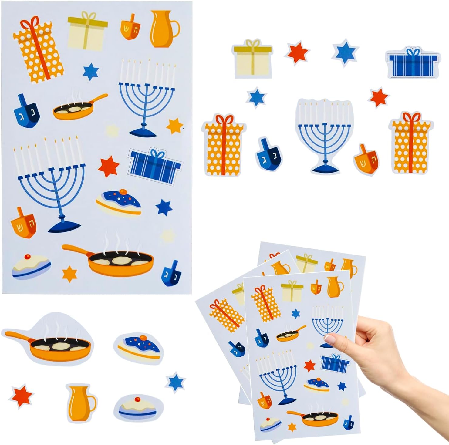 Amazon.com: Lee Laa Lou, Hanukkah Stickers (100 Pack), 4 Sheets ...