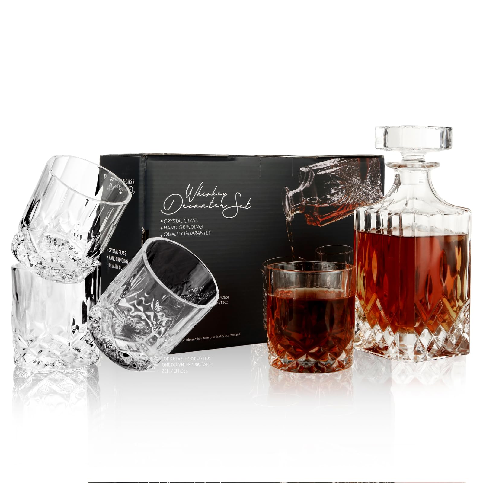 Snapklik.com : QTLCOHD 5 Pcs 26 Oz Crystal Whiskey Decanter & Whiskey ...
