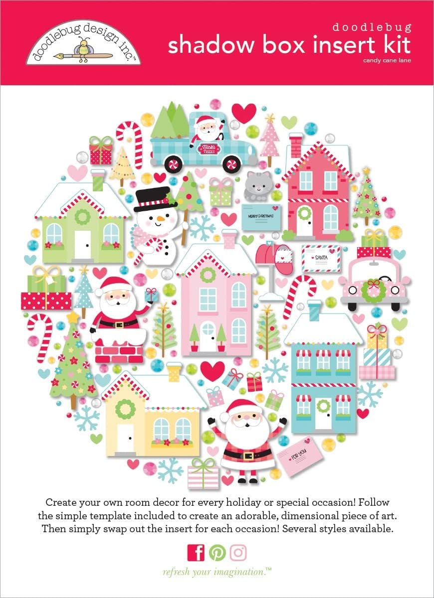 Amazon.com - Candy Cane Lane Shadow Box Kit - Doodlebug
