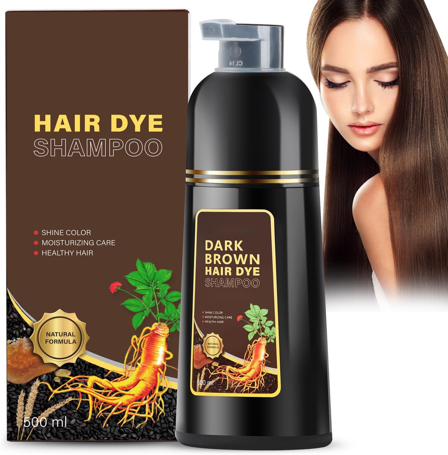 Amazon.com : ALIVER Hair Dye Shampoo (Black) - 3-in-1 Natural Herbal ...