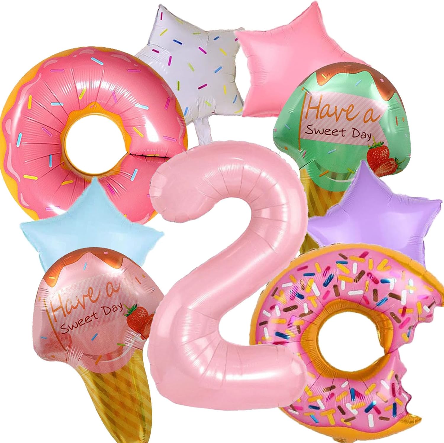 Amazon.com: 9 Pcs Sweet Balloon Sweet Donuts Balloons for Girls Sweet ...