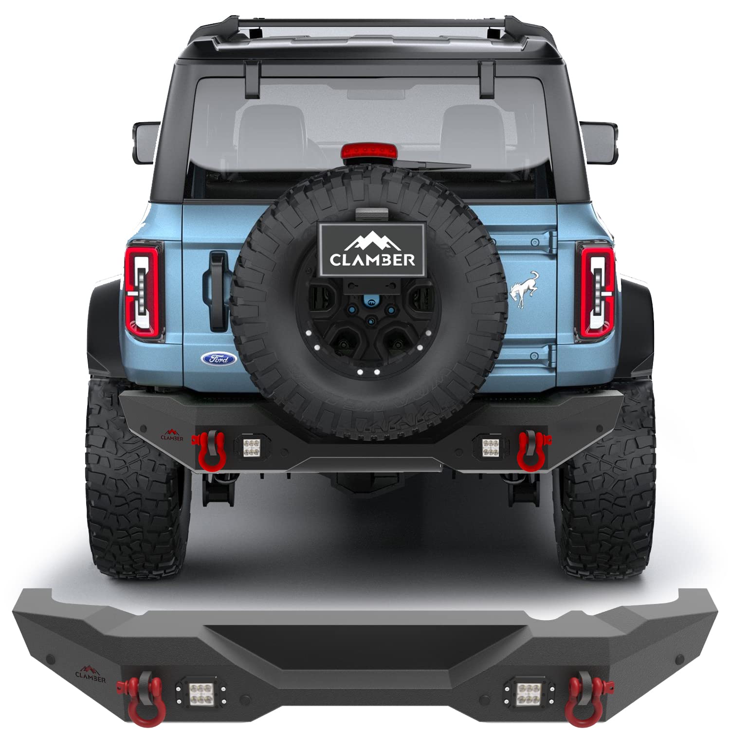 Amazon.com: CLAMBER Rear Bumper for Ford Bronco 2021-2024 | Off-Road ...