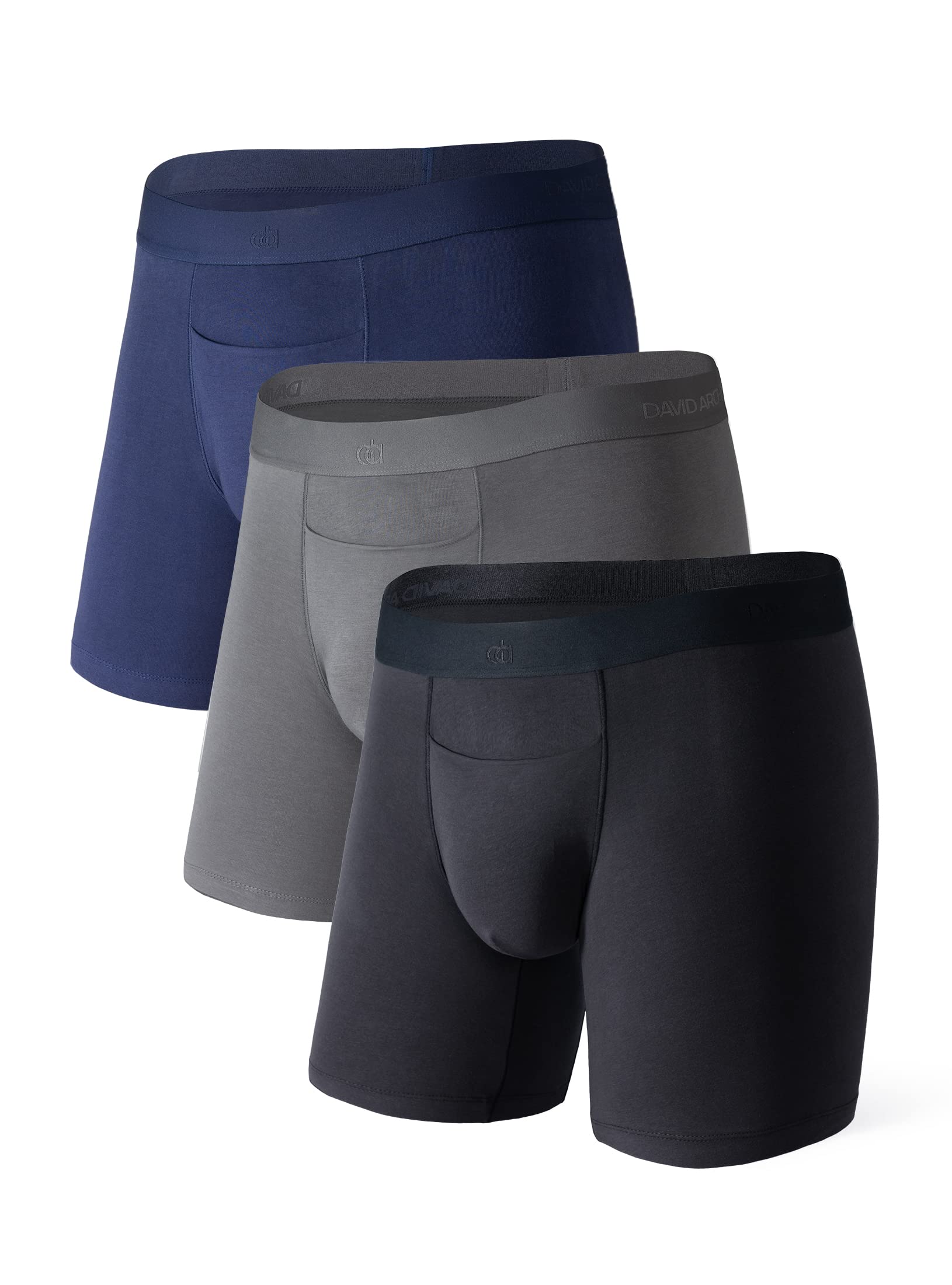 DAVID ARCHY Mens Underwear Soft Breathable Cotton Moisture-Wicking ...