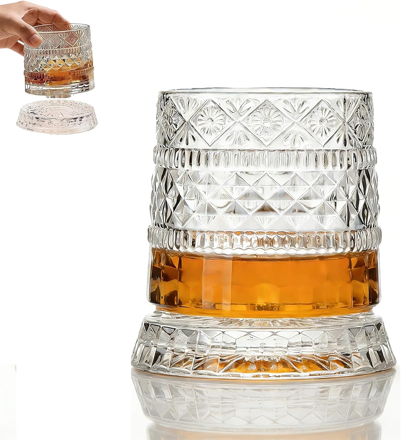 Amazon.com: 360-Degree Rotating Whiskey Glass|Spinning Crystal Glasses ...