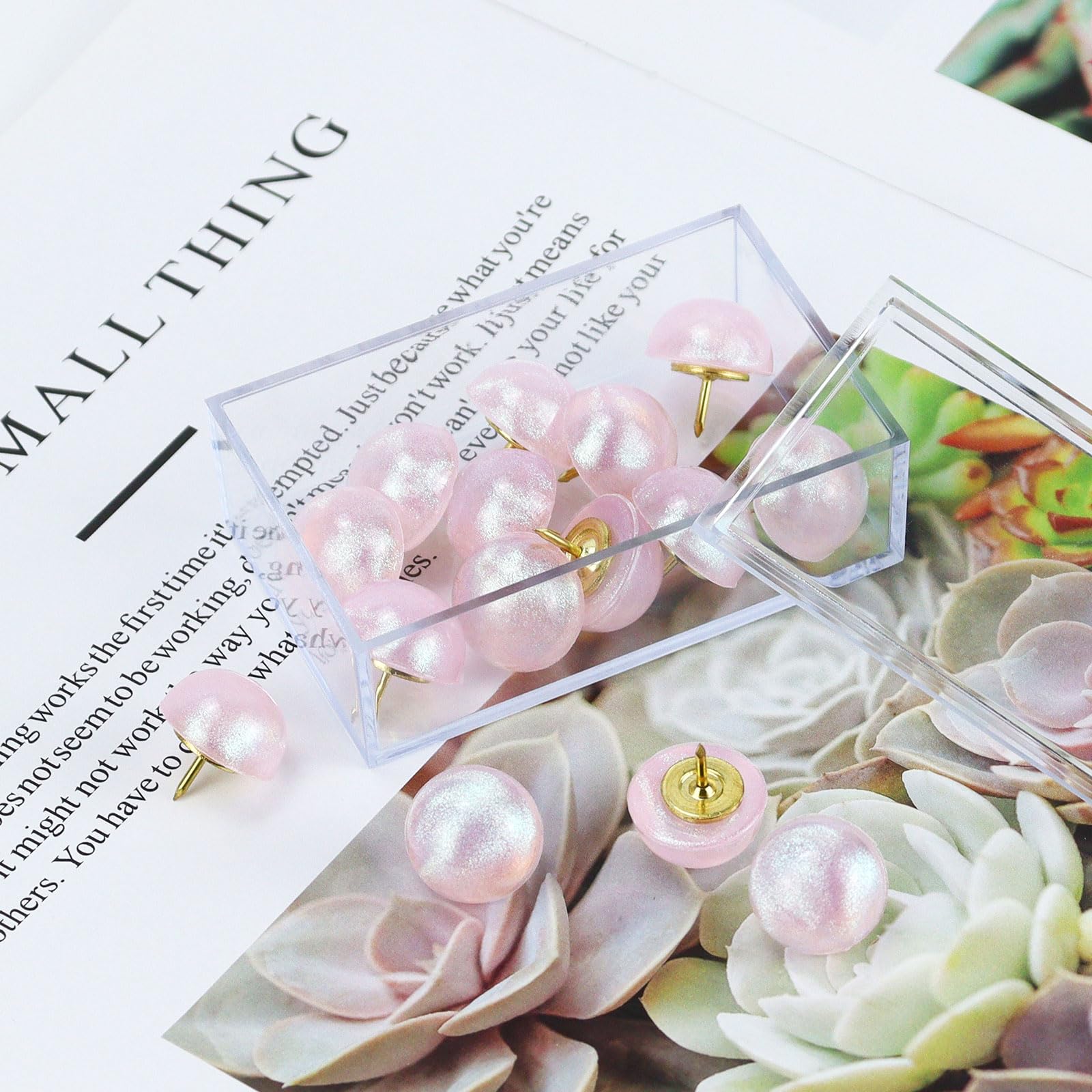 Snapklik.com : 15pcs Decorative Push Pins, Pink Glitter Thumb Tacks For ...