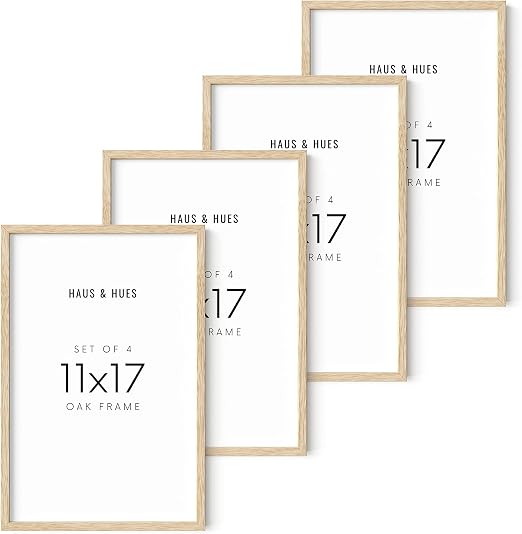 Amazon.com - HAUS AND HUES Beige Oak Wood 11x17 Picture Frame - Modern ...
