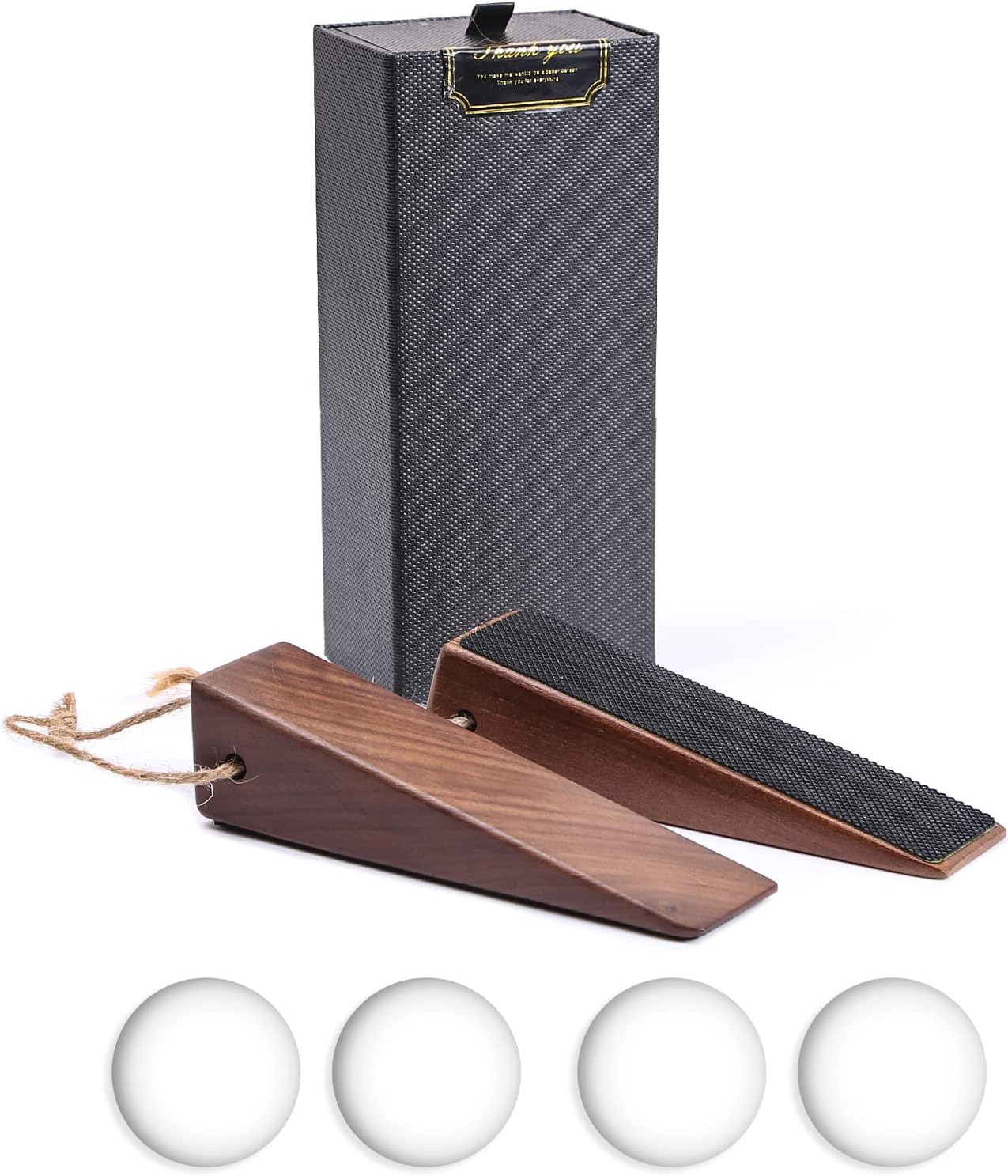 Amazon.com: Security Large Soild Wood Door Stopper, Non-Slip Door Stops ...