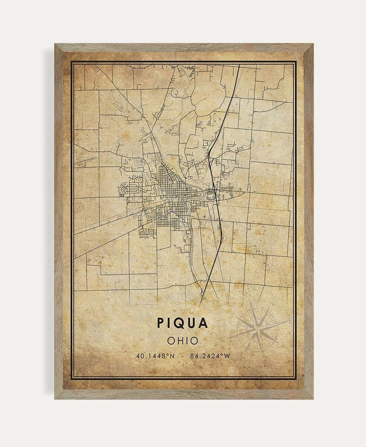 Amazon.com: MG Global Vintage Hometown Poster of Piqua Ohio City ...