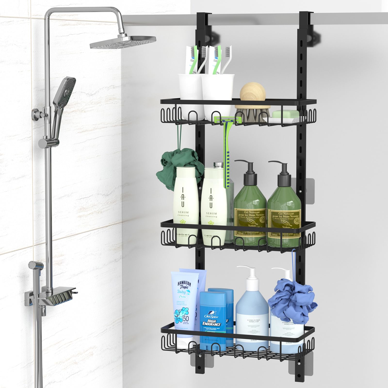 Amazon.com: VyGrow Over the Door Shower Caddy with 36 Hooks, Hanging ...