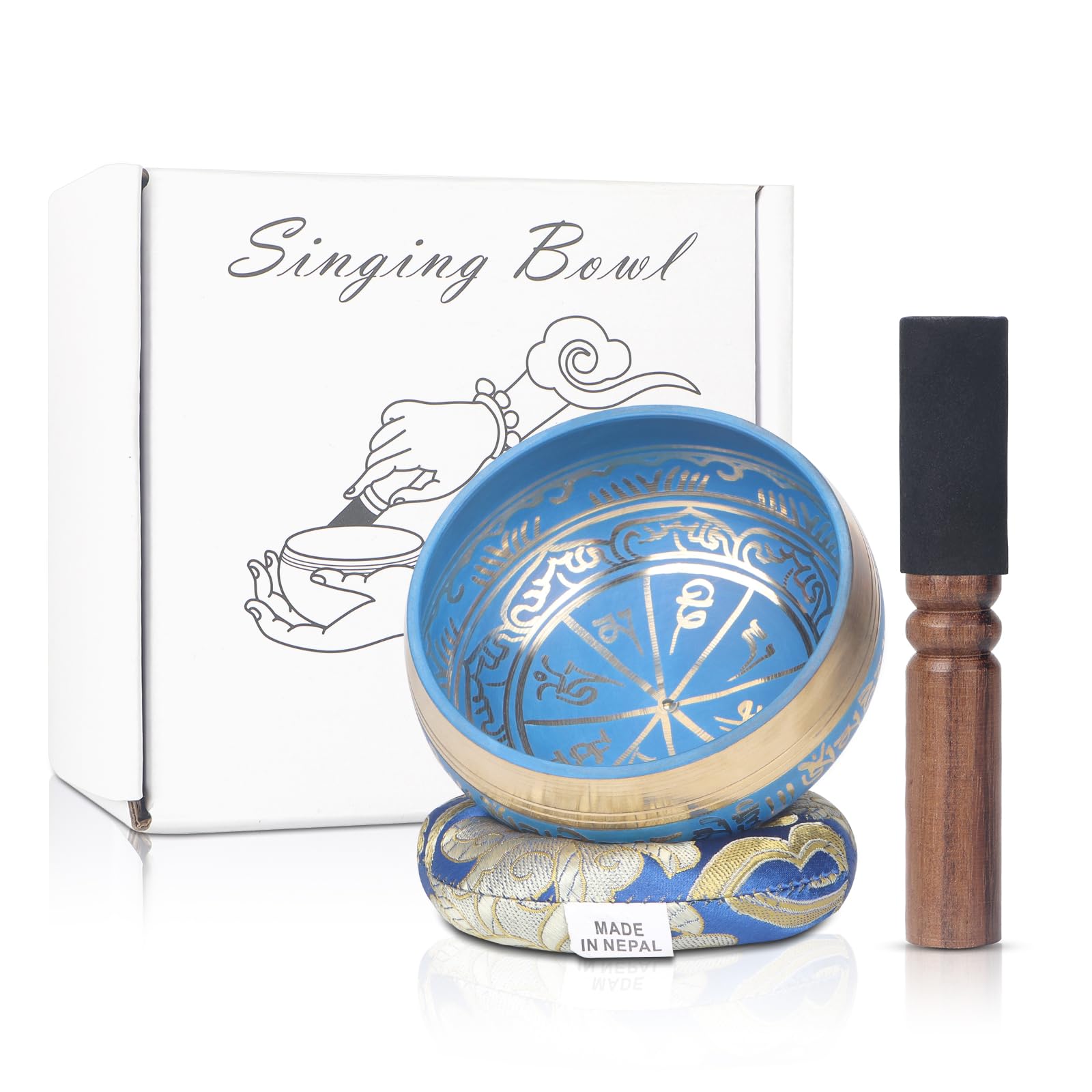 Amazon.com: Kmise Tibetan Singing Bowls Set- Handmade in Nepal ...