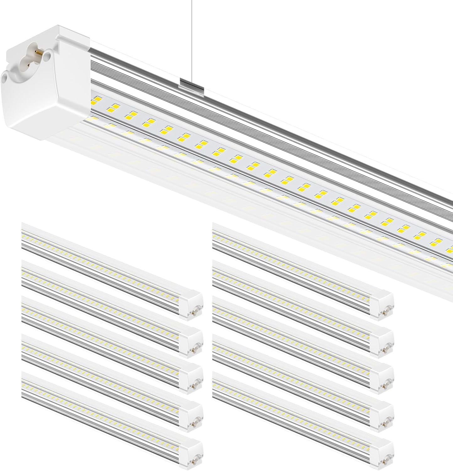 ONLYLUX 8FT LED Shop Light Fixture 10-Pack 100W 5000K Daylight Color ...