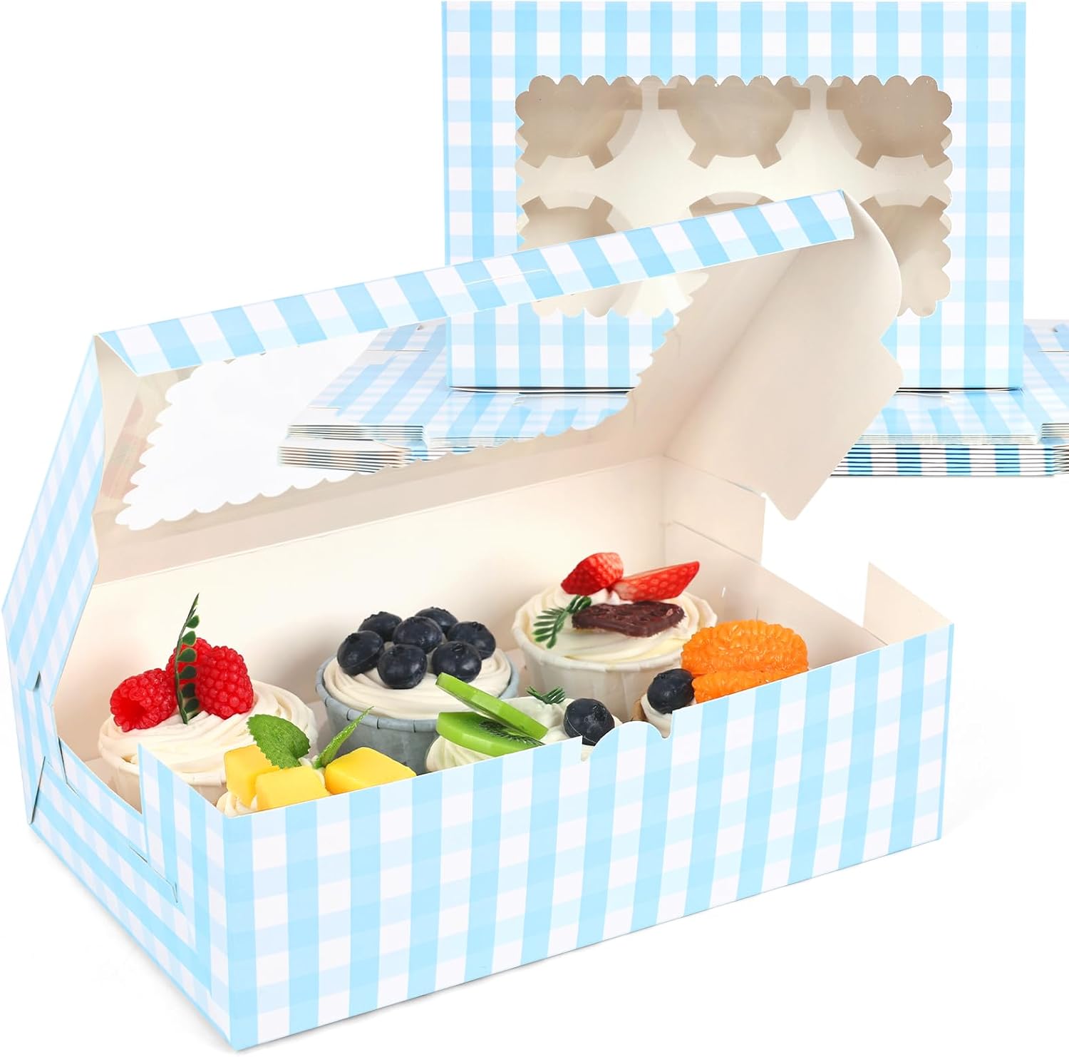 Amazon.com: TOXOY 6 Count Cupcake Boxes, 15 Sets Bakery Boxes Cupcake ...