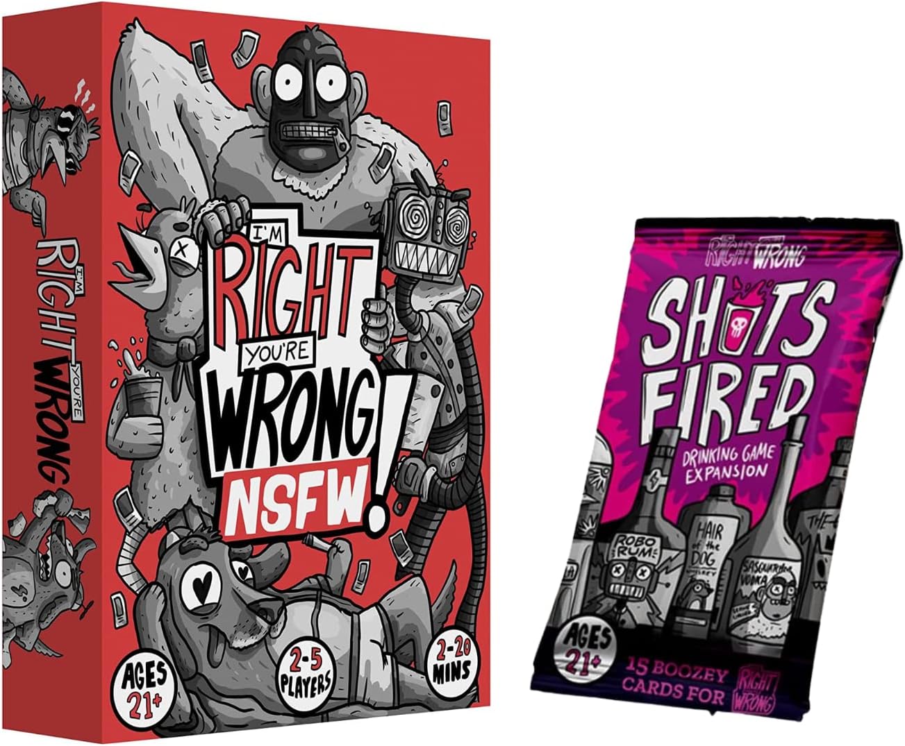 Amazon.com: I'm Right You're Wrong NSFW Card Game Plus Shots Fired Expansion Bundle : Toys & Games