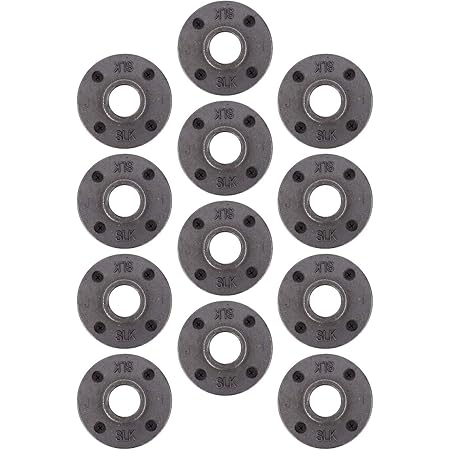 1" Floor Flange Fitting, PIPE DECOR Black Malleable Iron Fittings Fit ...