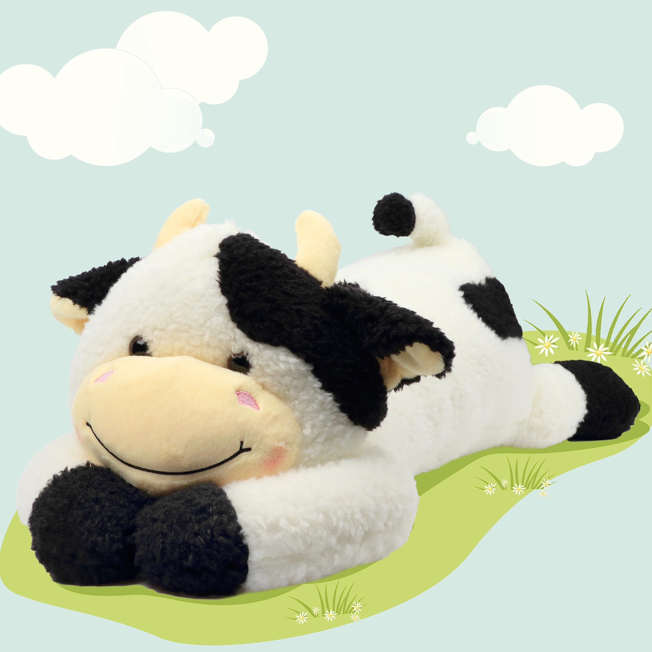 Amazon.com: Pillow Pets Originals Cozy Cow Jumboz - Extra Big Stuffed ...