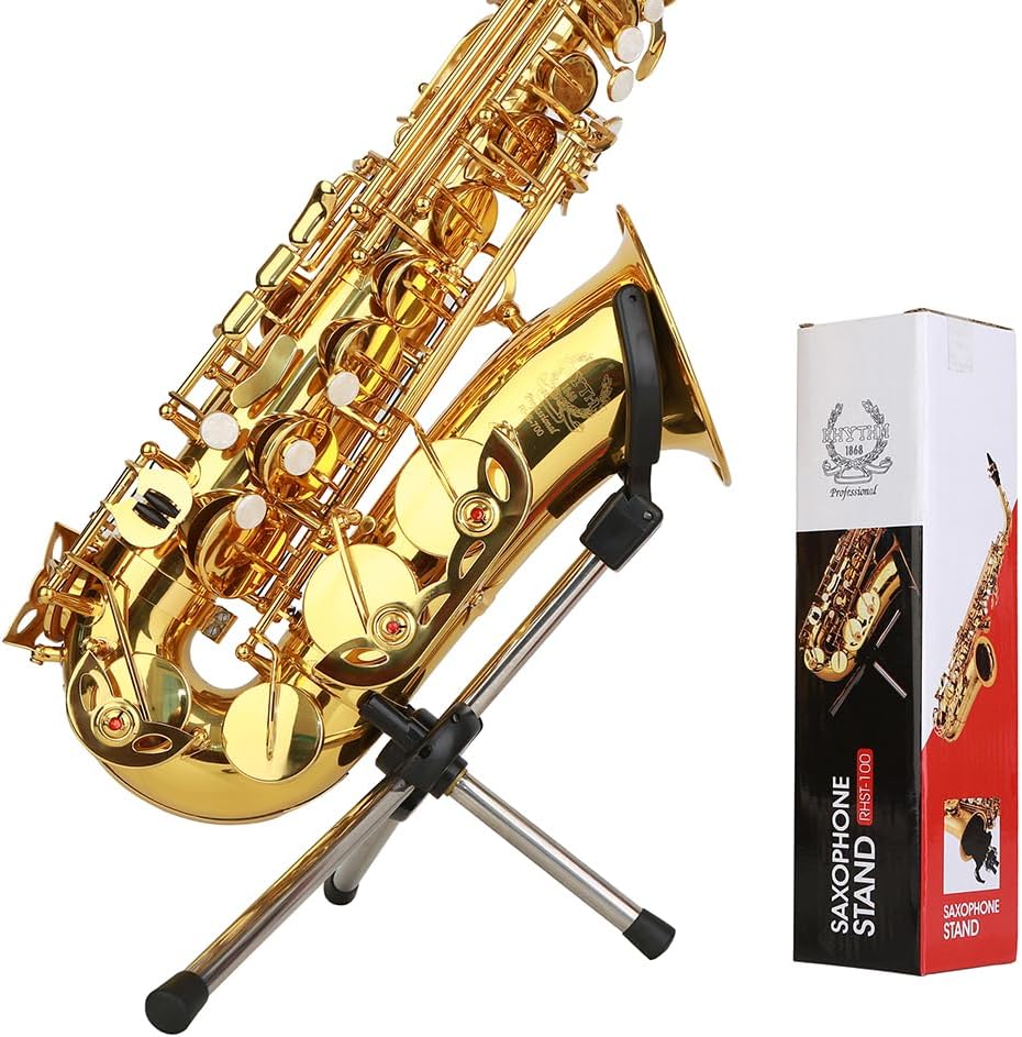 Amazon.com - Rhythm Foldable Alto Saxophone Stand Stainless Steel Sax ...