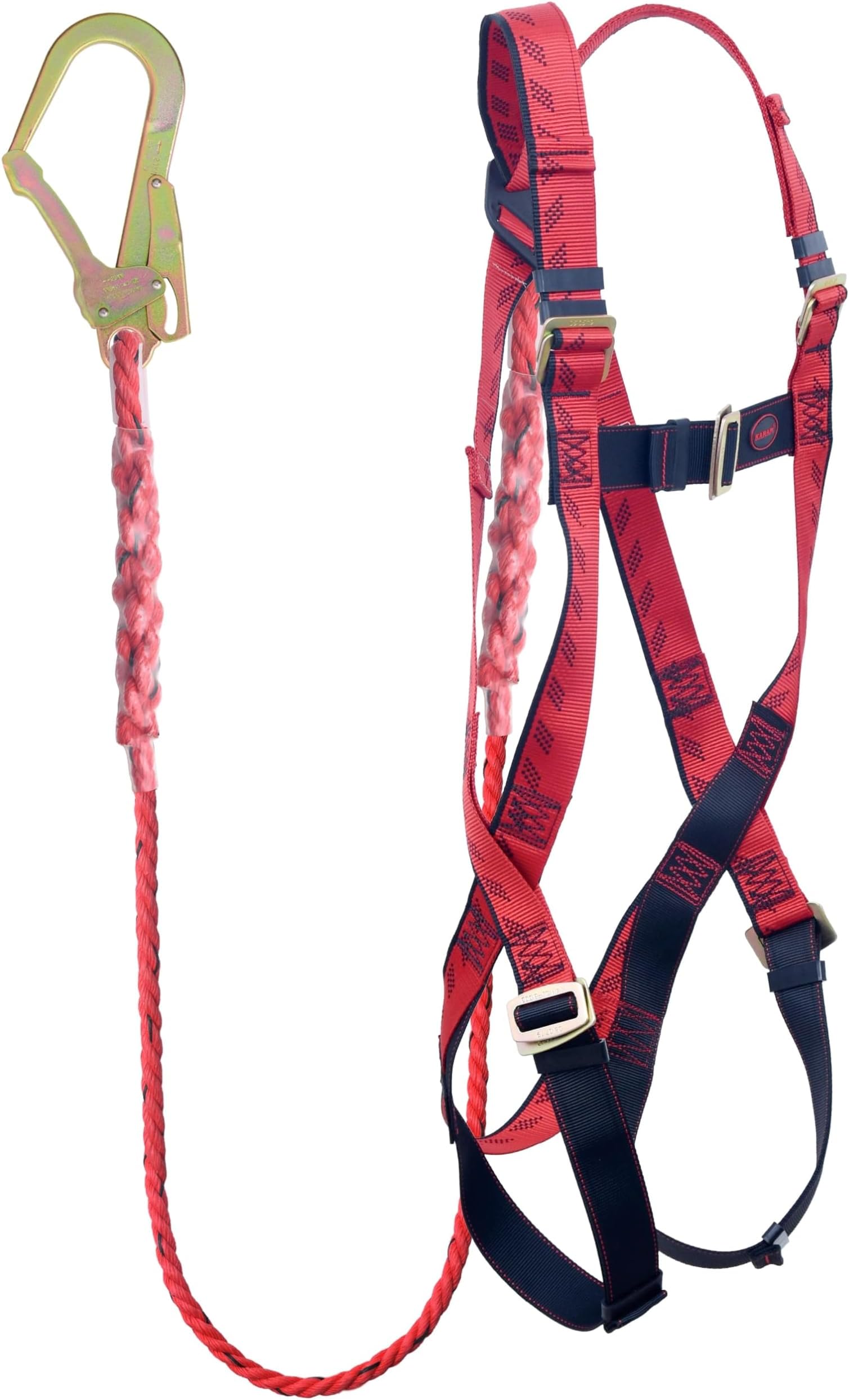 Karam Full Body Safety Harness (Class A) With 2 Mtr. Lanyard with Hook ...