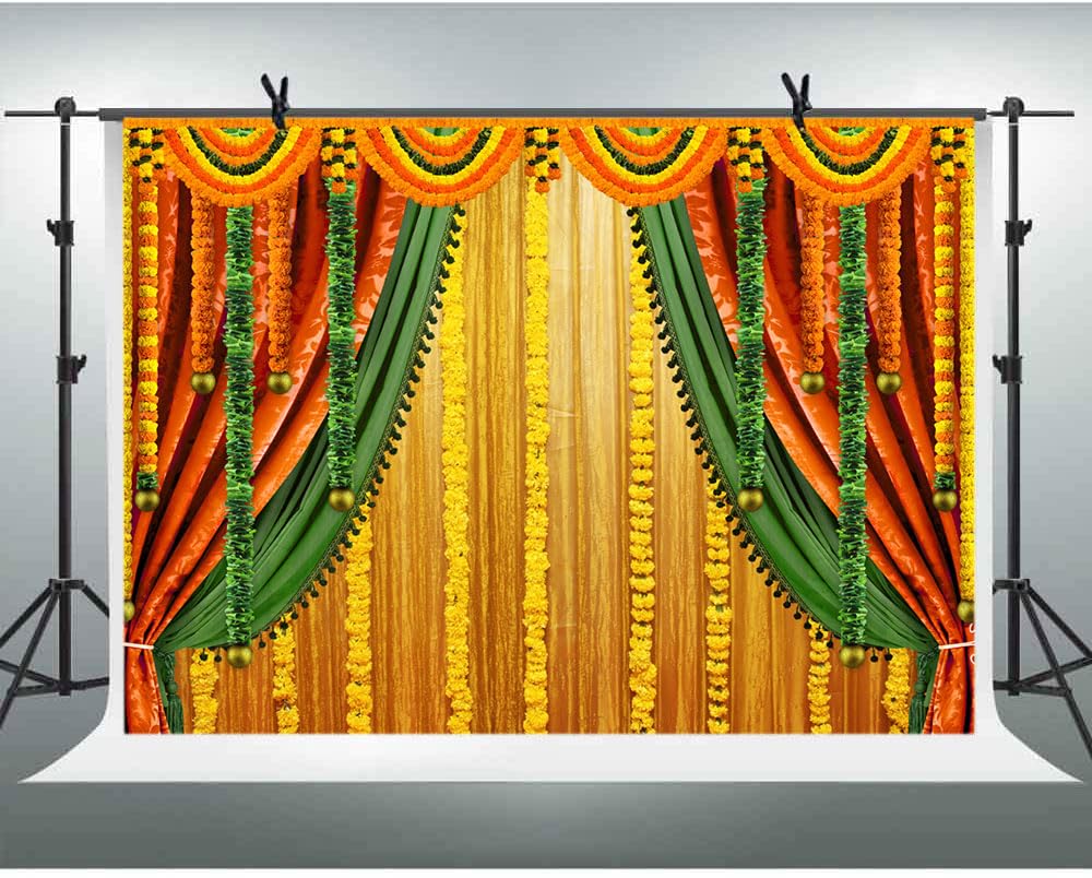 Amazon.com: Lofaris India Pooja Photography Backdrop Puja Ganpati Pooja ...