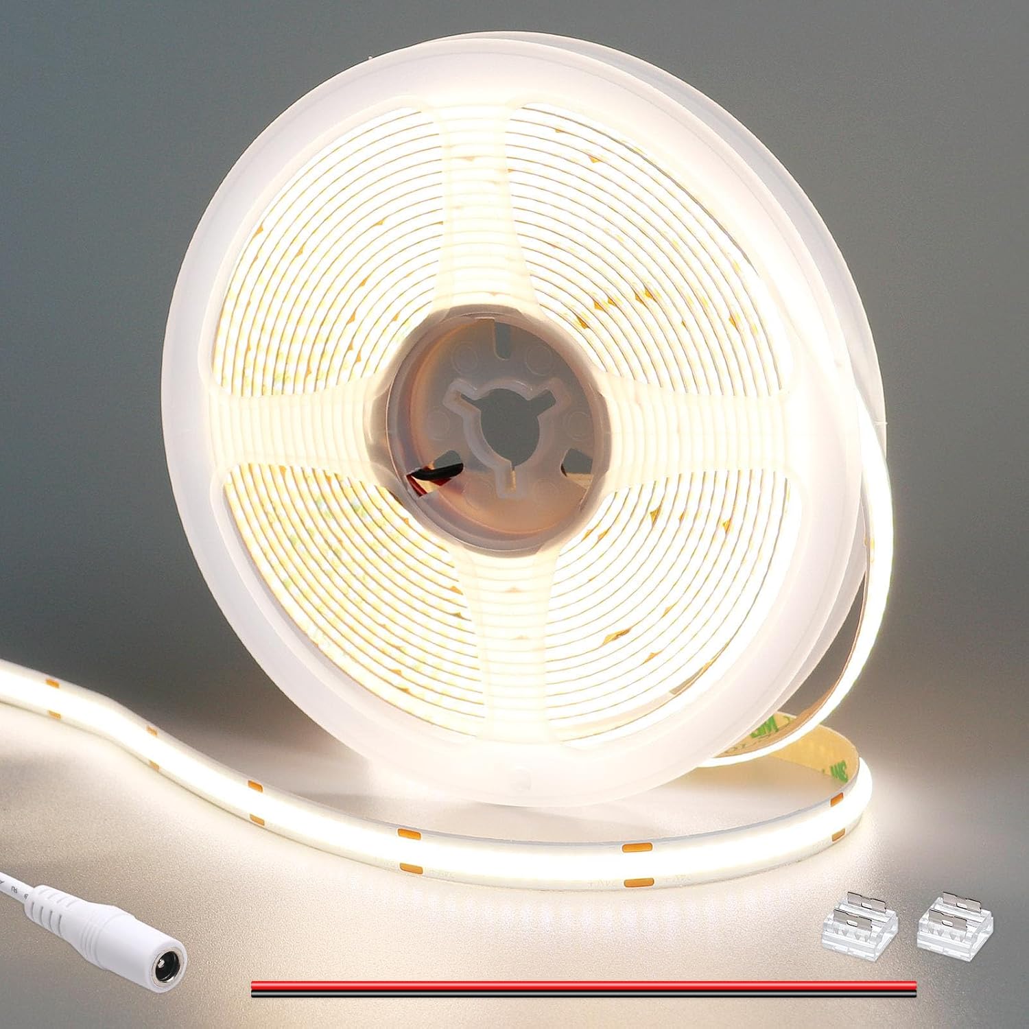 GOMING 24V COB Striscia LED Bianco Naturale 4000K 5M 312LED/M CRI 93+ Alta Densità 1560LED ...