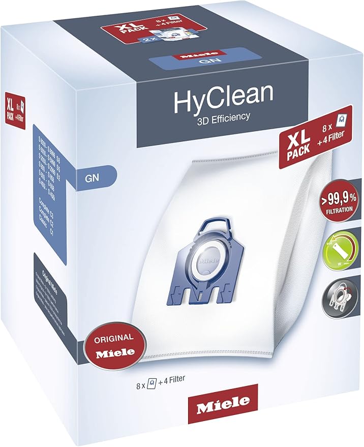 Amazon.com: Miele HyClean GN 3D Efficiency XL Dustbags for Bagged Miele ...