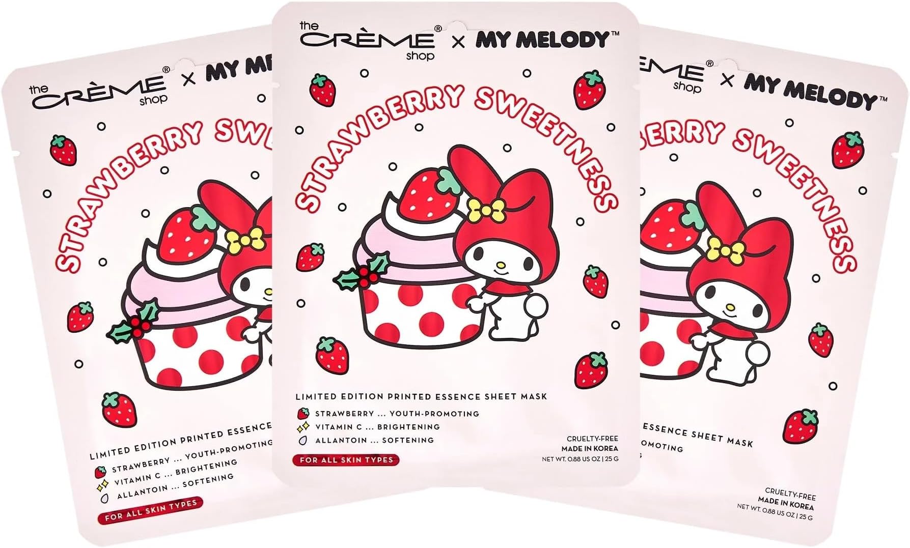 Amazon.com : The Crème Shop x Hello Kitty Luv U So Matcha Printed Essence Sheet Mask (3 Pack ...