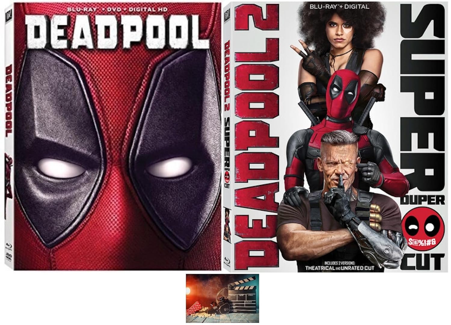 Amazon.com: Marvel Double Feature DEADPOOL & DEADPOOL 2 BLU RAY Set Bundled with Movie Take Art ...