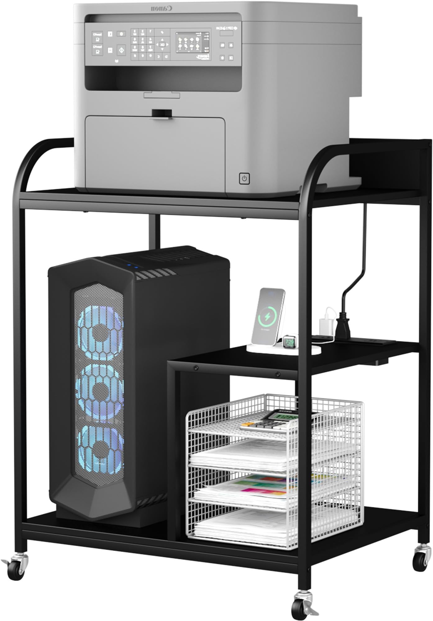 Amazon.com: HOMEFORT Printer Stand, Large Printer Stand with Wheels ...