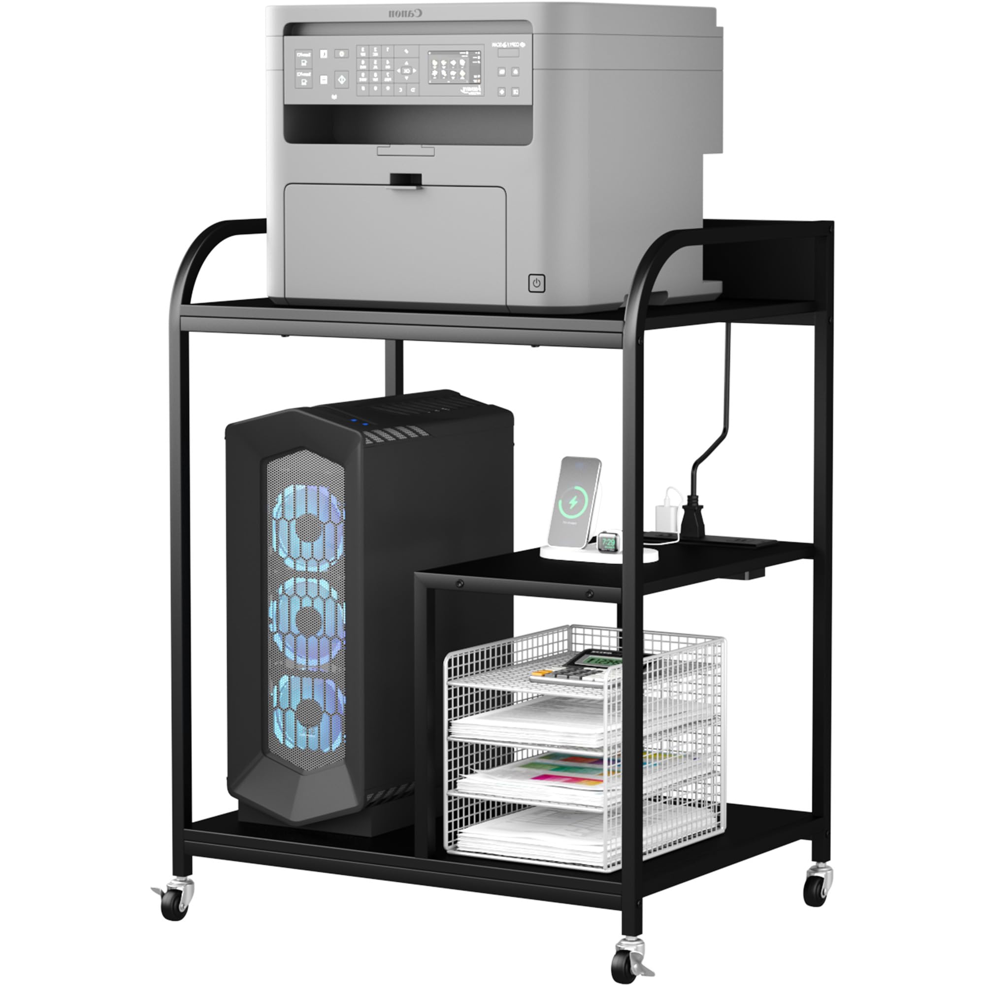 Amazon.com: HOMEFORT Printer Stand, Large Printer Stand with Wheels ...